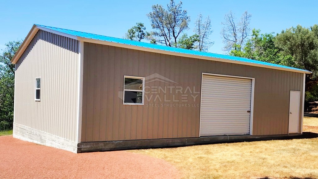 30x60x12 Side Entry Garage - Central Valley Steel Structures