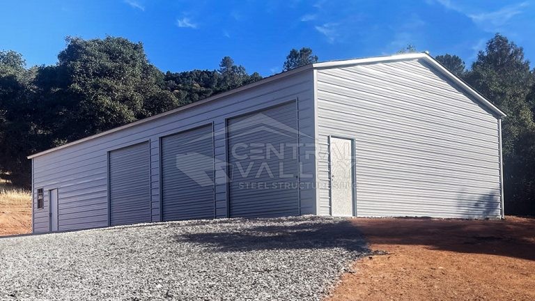 30x60x12 Vertical Roof Garage - Central Valley Steel Structures